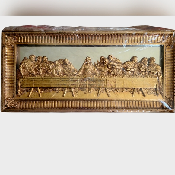 Wall Decor | Vintage Last Supper Lords Supper Mirrored Picture Gold ...